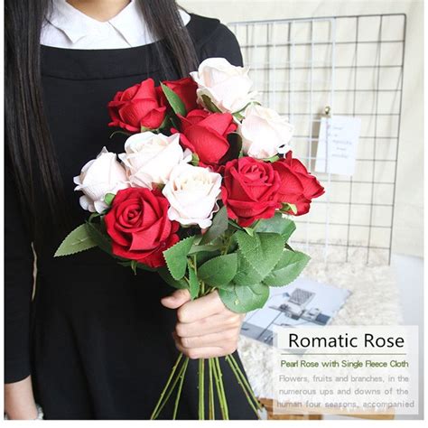 ดอกกุหลาบปลอม ดอกไม้ประดิษฐ์ ของขวัญวันวาเลนไทน์ สําหรับตกแต่งบ้าน งานแต่งงาน Shopee Thailand