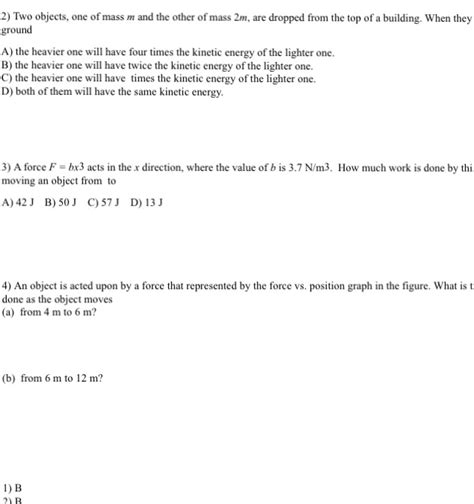 solved two objects one of mass 2m and the other of mass