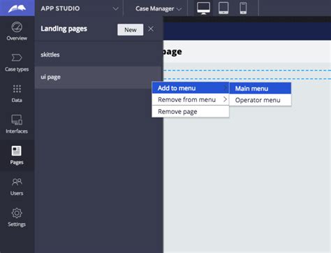 Creating And Editing Ui Pages For Navigation Pega Release 81