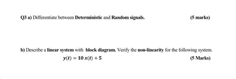 Solved 3 A Differentiate Between Deterministic And Random
