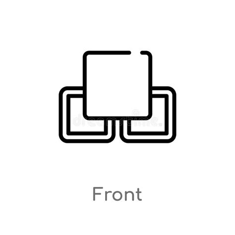 Outline Front Vector Icon Isolated Black Simple Line Element Illustration From Geometry Concept
