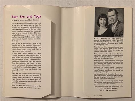 Diet Sex And Yoga Marcia Moore Mark Douglas Hardcover Book 1970 Revised