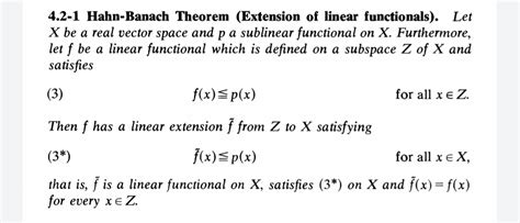 Solved 4 2 1 Hahn Banach Theorem Extension Of Linear