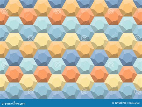 Hexagons And Triangles Seamless Pattern Vector Geometric Abstra Stock