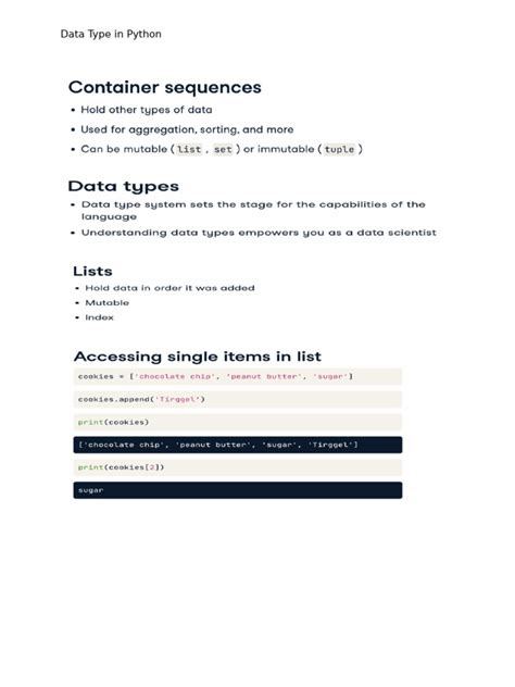 Data Type In Python Pdf Comma Separated Values Software Engineering