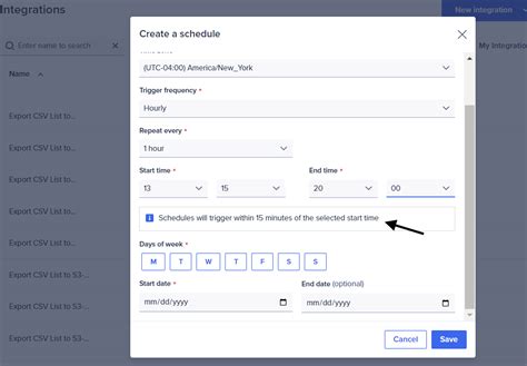 create an integration schedule anapedia