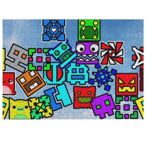 Game Geometry Dash Levels Jigsaw Puzzles Interlocking Puzzles Home Decor Birthday T Wooden