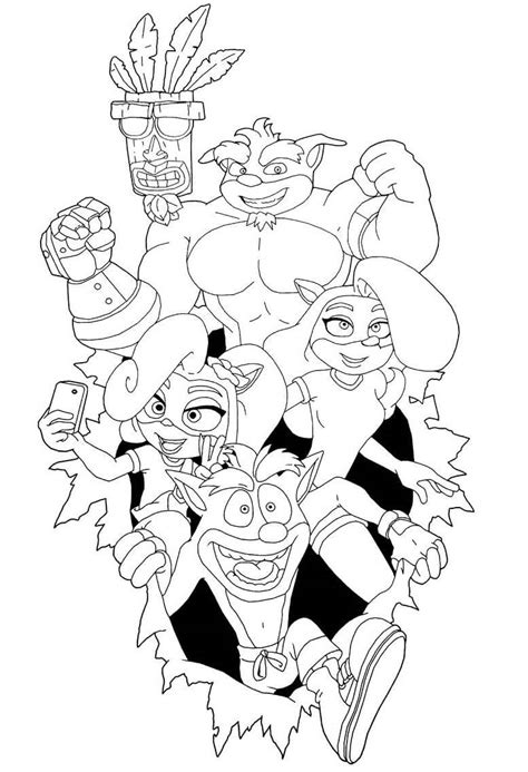 Free Crash Bandicoot Coloring Pages 2025