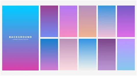 premium vector set of blue gradient color combination