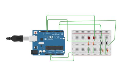 Circuit Design 2 Led Control Using Arduino Tinkercad