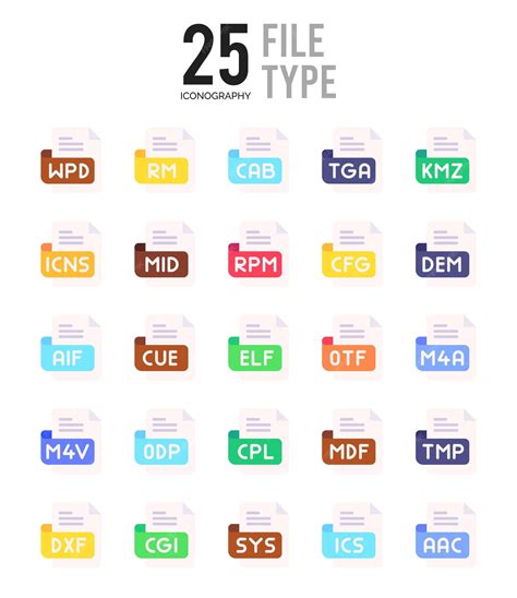 Premium Vector 25 File Type Flat Icon Pack Vector Illustration