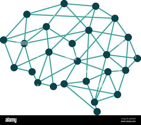 Artificial Intellect Icon Blue Line Mind Structure Stock Vector Image