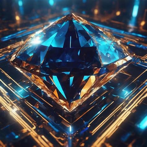 Premium Photo Glowing Diamond Crystal Cyberpunk Style Futuristic