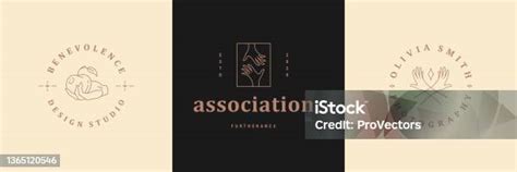 여성 기호 엠블럼 디자인 템플릿 세트 여성 손 제스처 벡터 일러스트 최소한의 라인 아트 스타일 회복에 대한 스톡 벡터 아트 및