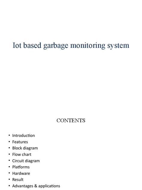 Iot Based Garbage Monitoring System Pdf Arduino Sensor