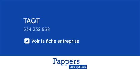 Société Taqt 534232558 Chiffre Daffaires Statuts Extrait Dimmatriculation