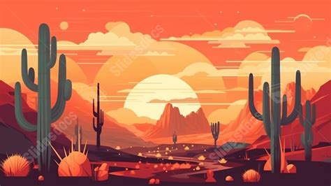 Desert Sun Sunset Powerpoint Background For Free Download Slidesdocs