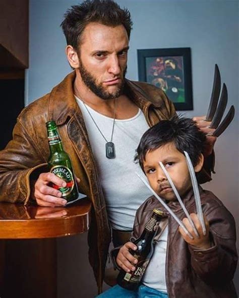 Father And Son Cosplay As Logan And Wolverine