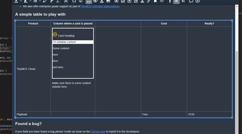 Clicking On Table Cell Yields No Result When A Content Non Editable