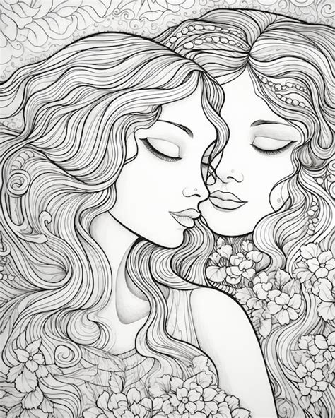 Friends Whimsical Style Coloring Pages Premium Ai Generated Image