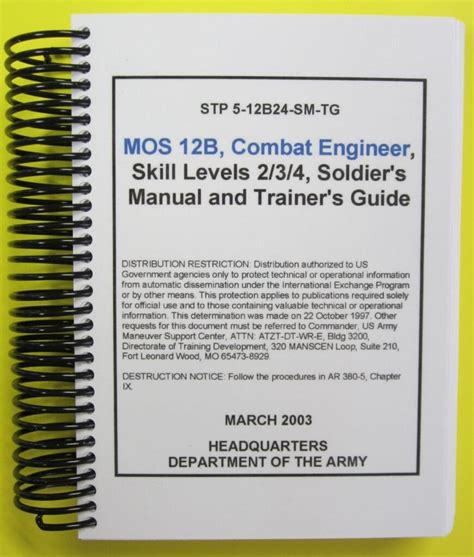 Stp 5 12b24 Sm Tg Mos 12b Combat Engineer Sl 24 Mini Size My Army Publications