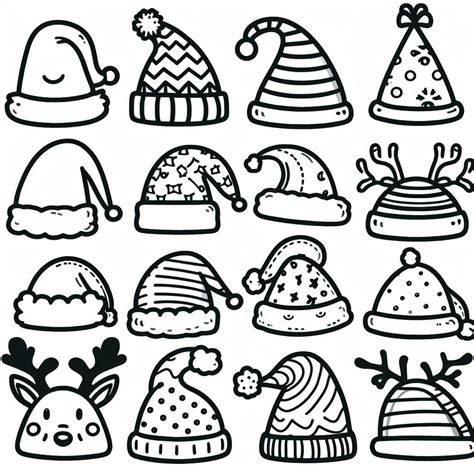 Christmas Hat Coloring Pages Coloringlib Christmas Hat Coloring Pages Coloringlib