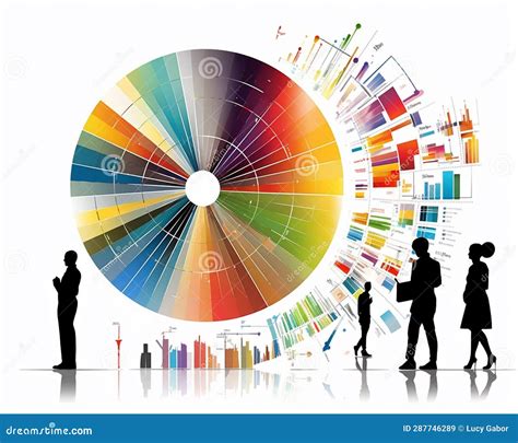 Data Visualization Chart Diagram Colorful Illustration With White
