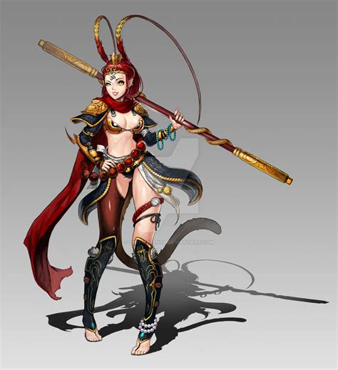 Ah Lyong Lee Sun Wukong Journey To The West Highres Girl Anklet Armor Asymmetrical