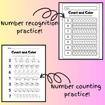 Count And Color Objects Number Sense By The Crafty Teacher TX TPT