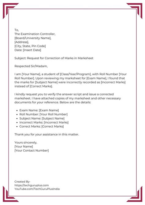 Application For Duplicate Marksheet In Schoolcollege 5 Format