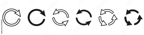 Set Of Circle Arrow Vector Icons Recycling Icon Circular Vector Arrows Refresh And Reload