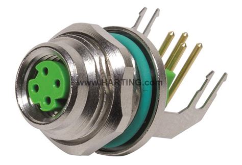 M8 Pcb Tht 2pc 4p Dcod F Ang Shld Harting Technology Group