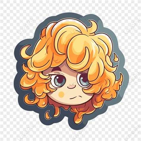 표정의 귀여운 만화 소녀 일러스트 디자인 스티커 벡터 몸짓 상표 Png 일러스트 무료 다운로드 Lovepik