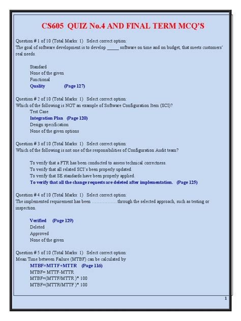 Cs605 Quiz No4 And Final Term Mcqs Quality Page 127 Pdf