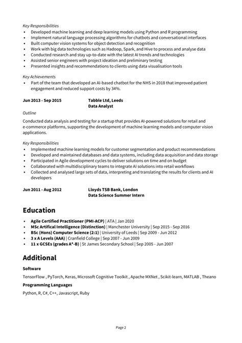 Ai Engineer Cv Example Artificial Intelligence [win Jobs]