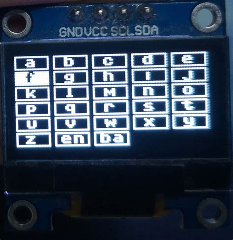Micropython Esp32 Ssd1306显示屏上实现用上下左右确认键实现字符的输入 物联网开发 Micropython 源码 文档 技巧