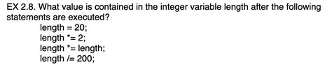 Solved Ex 28 What Value Is Contained In The Integer