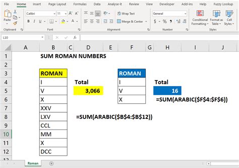 Excel Basement How To Sum Roman Numbers In Microsoft Facebook