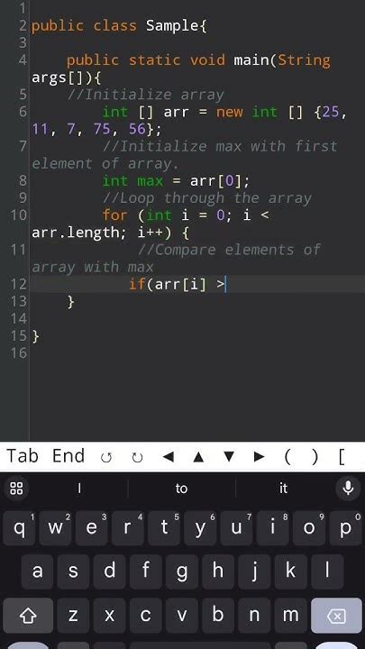 Find Max Number In Array Java Java Tutorial Youtubeshorts Shorts