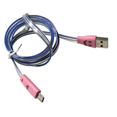 Usb A Cable Micro Usb B M White Blue Pink Illuminated Plugs Kamami On Line Store