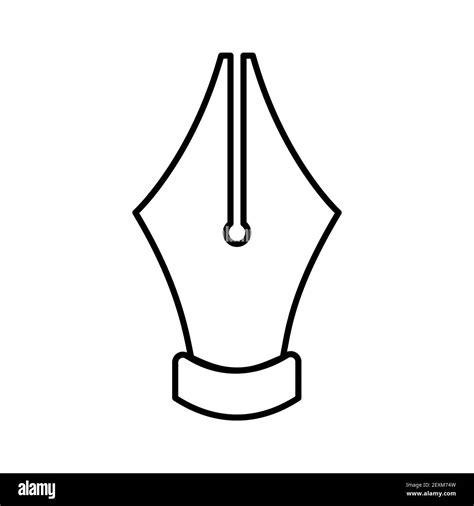 Black Fountain Pen Nib Icon Symbol Pen Nib Isolated On White Background Vector Illustration