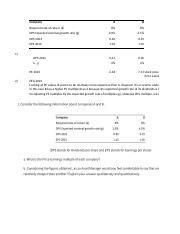 Problem Set Week 8 Practise Xlsx Company A B 8 8 DPS Expected Nominal Growth Rate G 2 0 4 5