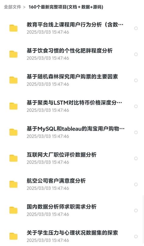 数据分析项目【附源码＋文档】可白嫖 夜雨聆风