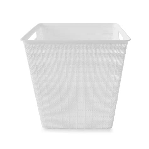 155l Linen Weave Rectangle Basket White Kmart