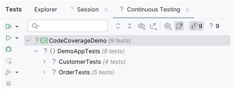 Use Continuous Testing Jetbrains Rider Documentation