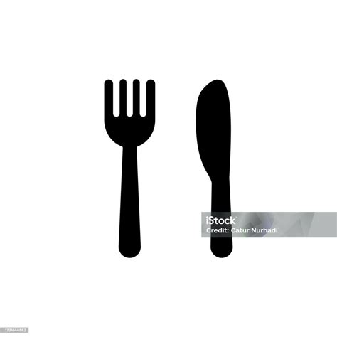 포크와 나이프 아이콘 벡터 일러스트 템플릿 디자인 유행 강철에 대한 스톡 벡터 아트 및 기타 이미지 강철 그릇 금속 Istock
