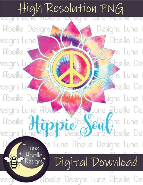 Hippie Soul Tie Dye Sunflower Printable Png 300dpi High Quality Shirt