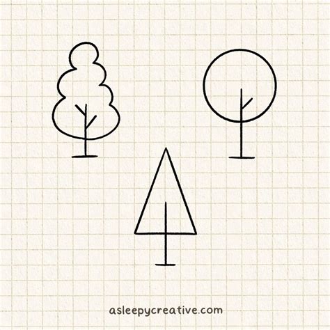 25 Cute And Easy Tree Drawing Ideas A Sleepy Creative
