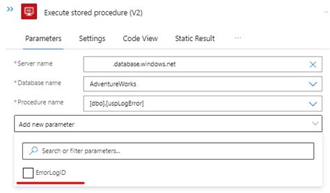 New Logic App Flow Sql Execute Stored Procedure Does Not Retreive
