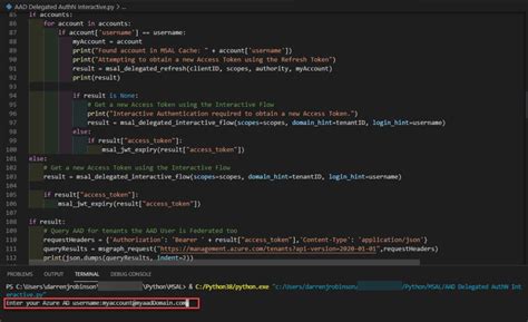 Interactive Authentication To Microsoft Graph Using Msal With Python